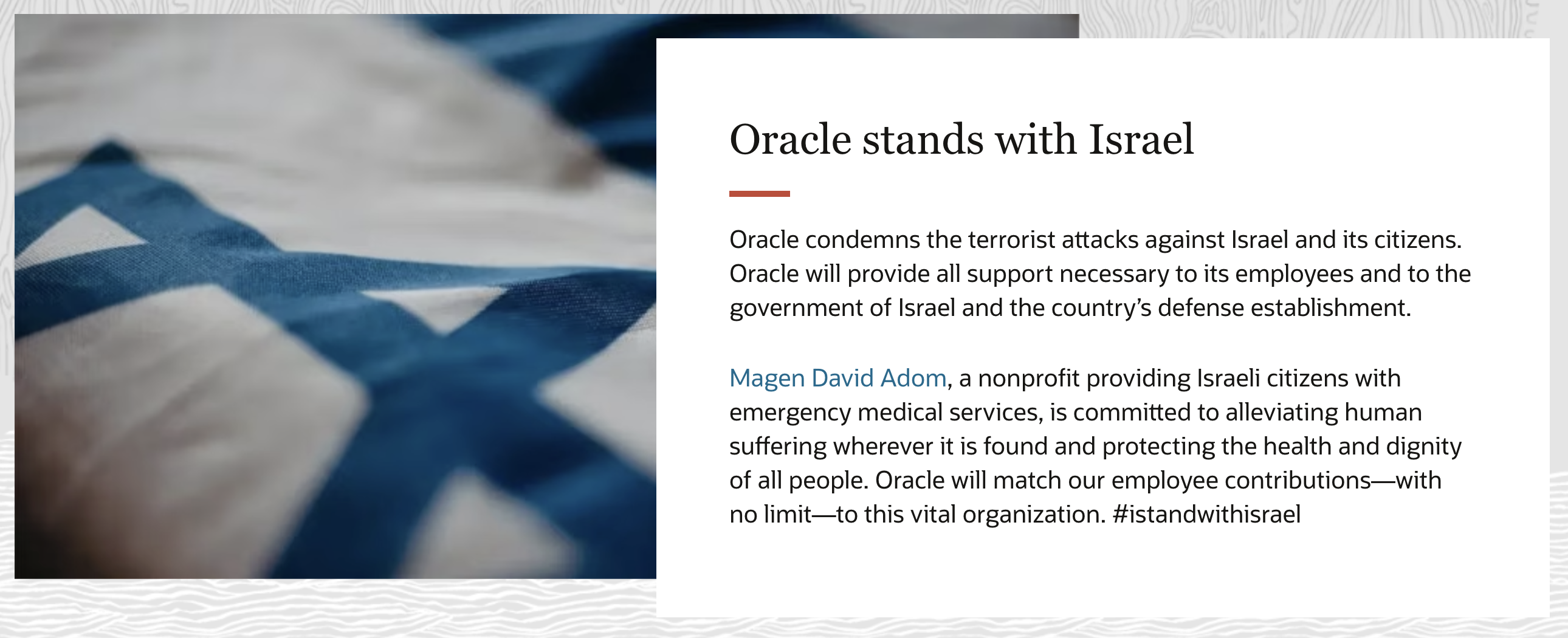 官网更换首页:oracle旗帜鲜明表明立场支持以色列 Mogdb Life Mogdb 成为国产数据库第一品牌!